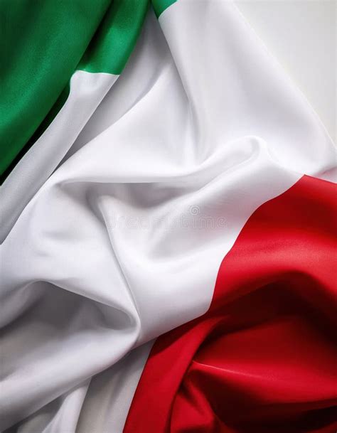 Italian Flag Displayed Proudly In Green White And Red For A National