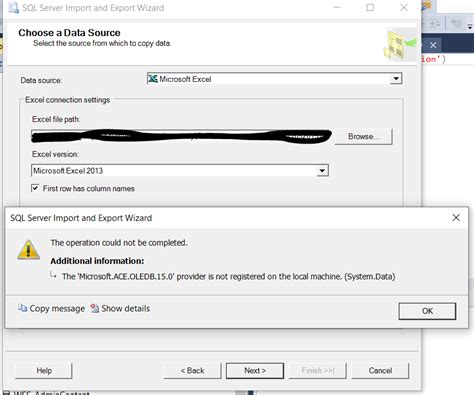 Sql Server The Microsoftaceoledb150 Provider Is Not Registered On The Local Machine
