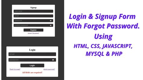 Login And Signup Form With Forgot Password Introduction Youtube