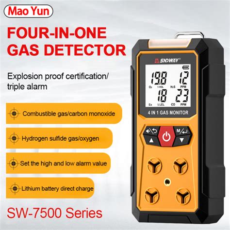 เครื่องตรวจจับก๊าซ sw 7500a แบบ4 in 1เครื่องทดสอบก๊าซติดไฟได้ออกซิเจน