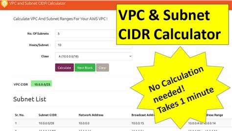 12 One Click Calculate Vpc And Subnet Cidr Ranges 🕸💻🧮