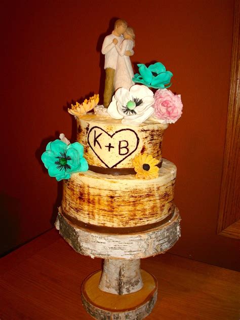 Birch Bark Wedding Cake