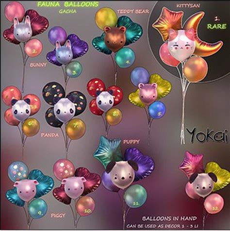 Second Life Marketplace 1 Yokai Fauna Balloons Kittysan Rare