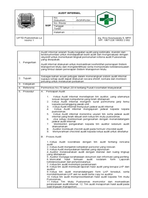 Sop Audit Internal Pdf