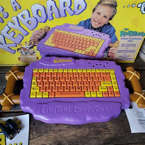 Vintage 1995 Brainworks Flintstones Computer Keyboard Box Nos Fred
