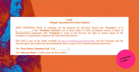 Y Combinator Safe Note Template