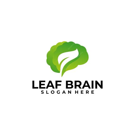Premium Vector Brain Leaf Logo Vector Design Template