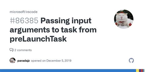 Passing Input Arguments To Task From Prelaunchtask · Issue 86385