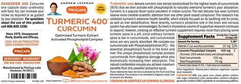 Andrew Lessman Turmeric 400 Hsn