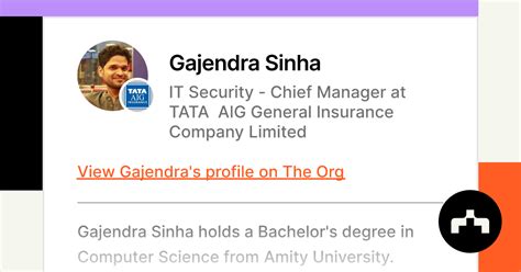 Gajendra Sinha It Security Chief Manager At Tata Aig General