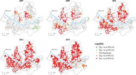 Spatial Variations In Significant Local Parameter Estimates Of ×1 Age
