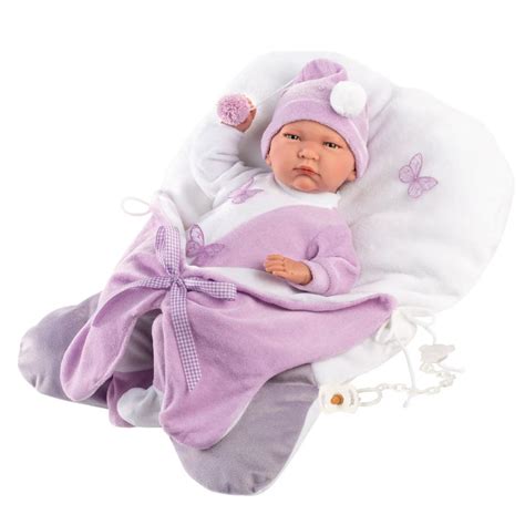 Muñeca Lala Llorona 40 Cm Saquito Mariposa Tipo Reborn Promart