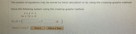 solved the system of equations may be solved by hand