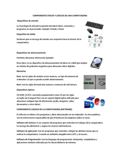 Componentes Físicos Y Lógicos De Una Computadora Pdf