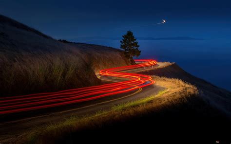 Road Under The Moonlight Time Lapse Long Exposure Hd Wallpaper Download
