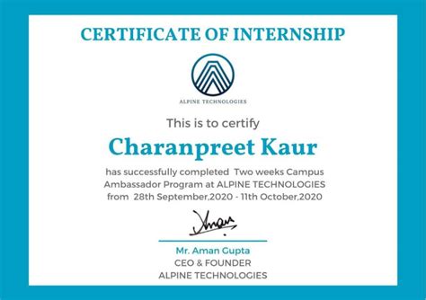 Charanpreet Kaur On Linkedin Successfully Completed My Internship With