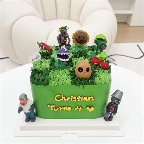 Plants Vs Zombies Birthday Cake Ideas Ready Stock Plan Vs Zombie Cake