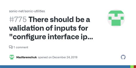 There Should Be A Validation Of Inputs For Configure Interface Ip