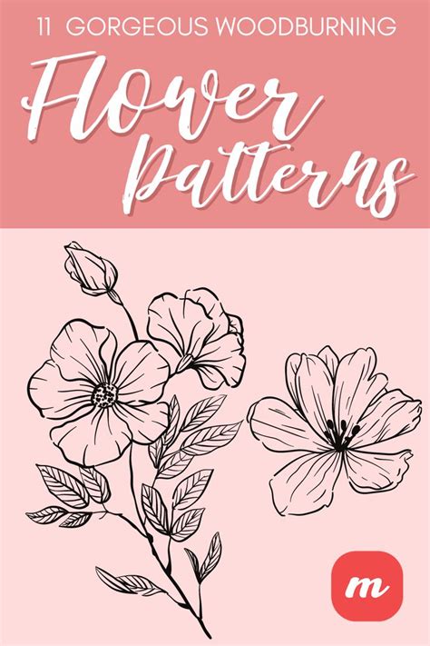 11 Gorgeous Woodburning Flower Patterns Beginner Wood Burning Wood