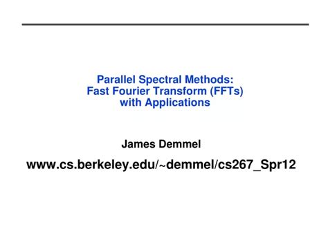 Ppt Efficient Spectral Methods Using Fast Fourier Transform Ffts
