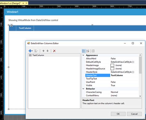 Set The Property VirtualMode Of The DataGridView Control To True