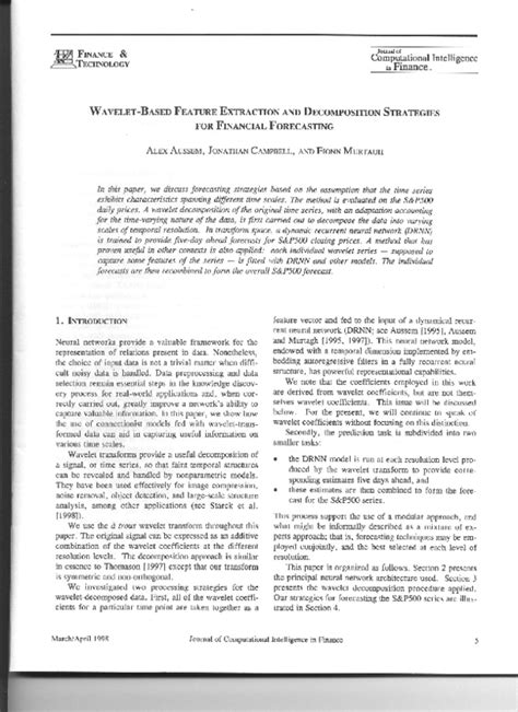 Wavelet Based Feature Extraction And Decomposition Strategies For