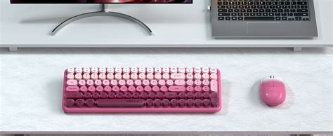 Wireless Keyboards And Mouse Combos Ubotie Colorful Gradient Rainbow Colored Retro