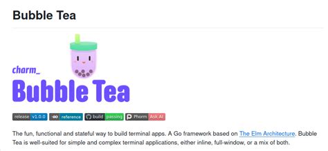 Релиз bubble tea 1 0 — go фреймворка на основе архитектуры elm для