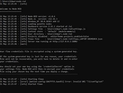 Node Red Not Starting Due To Uncaught Exception General Node Red Forum