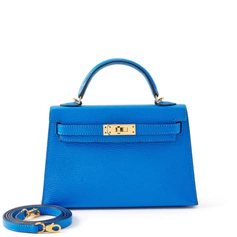 Bleu Hydra Chèvre Chamkila Mini Kelly 20 Ii Gold Hardware 2017