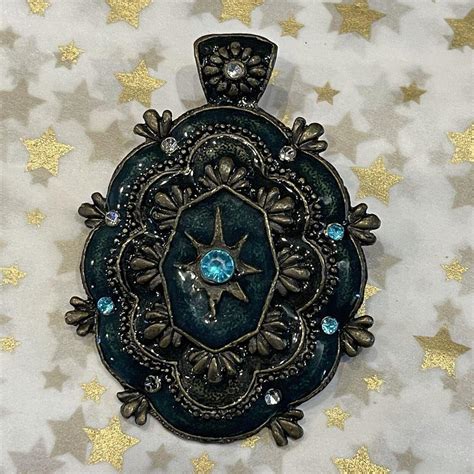 Vintage Pendant Victorian Style Turquoise Depop