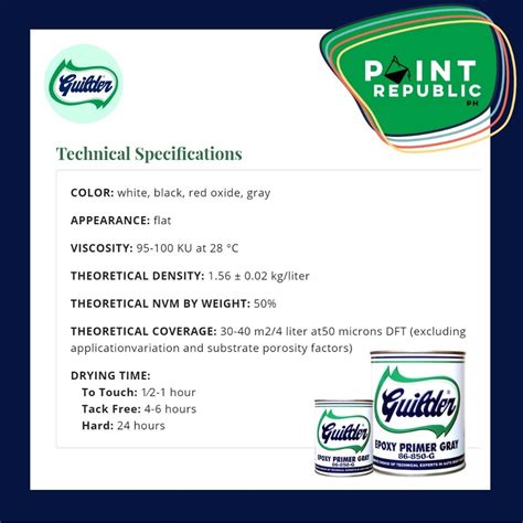 Guilder Epoxy Primer With Catalyst Set 1l Set34l Primer 250ml