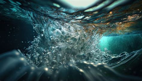 A Large Body Of Water With A Wave Coming Out Of It Stock Illustration