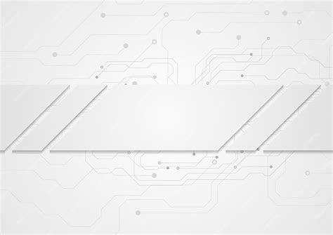 Premium Vector Tech Grey Abstract Background With Circuit Board