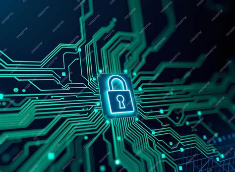 Green And Blue Circuit Board For Cybersecurity Background Premium Ai