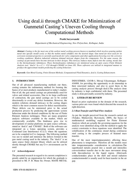 Pdf Using Dealii Through Cmake For Minimization Of Gunmetal Castings Uneven Cooling Through