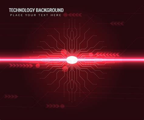 Dark Red Color Light Abstract Technology Background For Computer