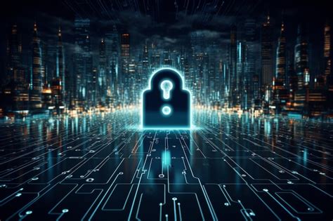 Premium Photo Visual Representation Conveys Data Security Using Tech Inspired Elements