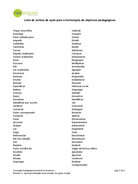 Lista De Verbos Pdf