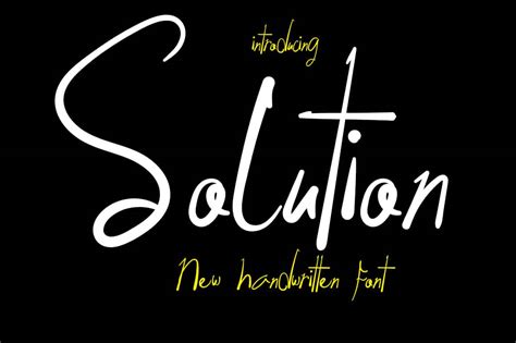 Solution Script Font Fontforlife