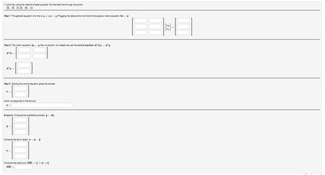 Solved Point By Using The Method Of Least Squares Find Chegg