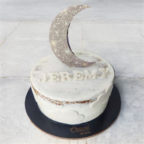 Semi Naked Moon And Clouds Cake Custom Birthday Cake Crave By Leena