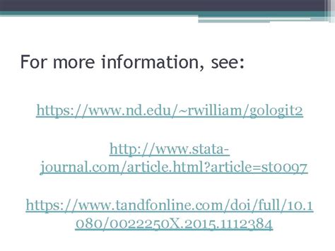 Generalized Ordered Logit Models Part Ii Interpretation Richard