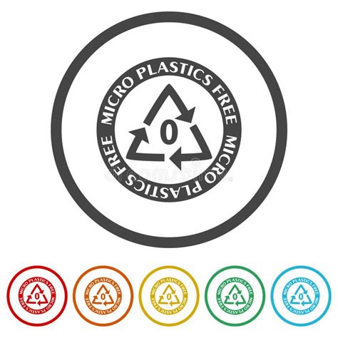 Micro Plastics Free Icon Set Icons In Color Circle Buttons Stock