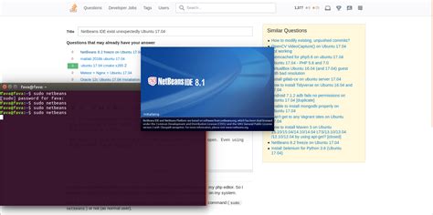 Netbeans 81 Ide Exits Unexpectedly On Ubuntu 1704 Stack Overflow