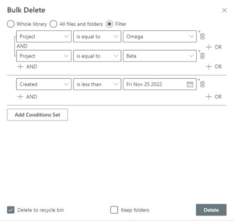 how to delete multiple files from sharepoint