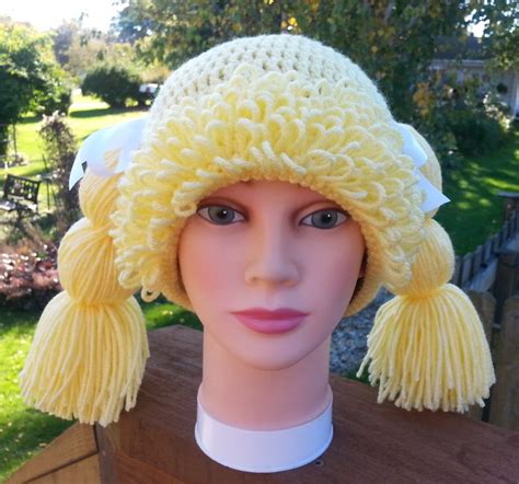 Adult Cabbage Patch Crochet Hat Size Teen To Adult Custom Made Etsy