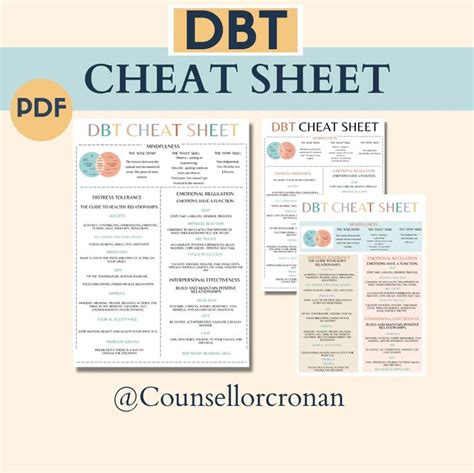 Dialectical Cheat Sheet Printable Therapy Worksheet DBT Etsy Therapy Worksheets Dbt Therapy