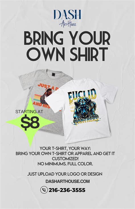 Byos Bring Your Own Shirt Dash Art House Dtf Printing
