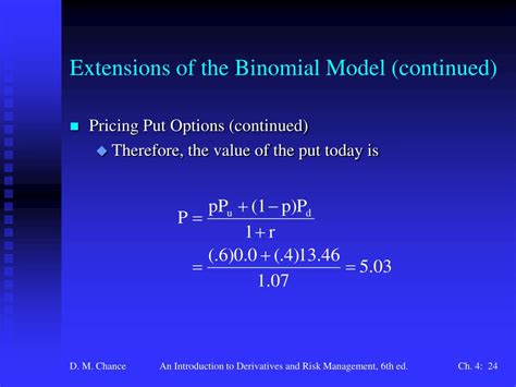 PPT Chapter Option Pricing Models The Binomial Model PowerPoint Presentation ID